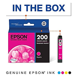 Epson T200 DURABrite Ultra Ink Standard Capacity Black Cartridge (T200120-S) T200 DURABrite Ultra -Ink Standard Capacity Magenta & EPSON T200 DURABrite Ultra