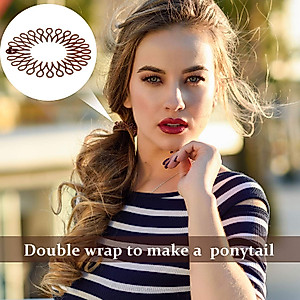 WILLBOND 14 Pcs Flexible Circle Hair Bands - Stretch Headbands with Tooth Comb for Women and Girls, 7 Fresh Color Styles