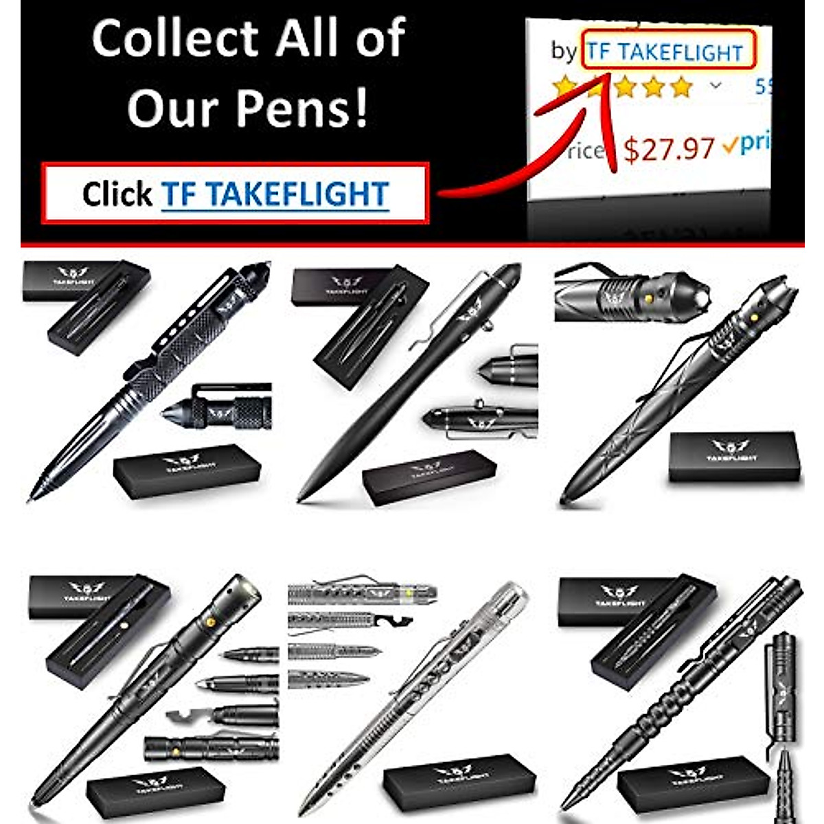 Tactical Pen Gifts for Men – Fathers Day Gift for Dad | LED Tactical Flashlight Multitool for EDC Gear – Cool Gadgets, Tactical Gear, Military Gear, Groomsmen Gifts for Men that Have Everything