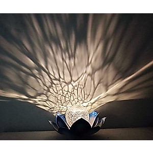 JFRISING Solar Light Outdoor Metal Glass Flower Decorative Waterproof Garden Light LED Lotus Flower Table Lamp