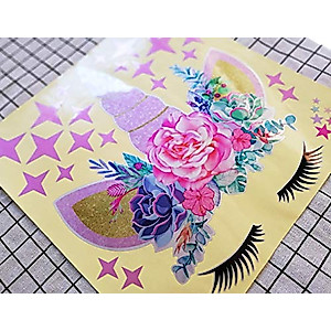 Mozamy Creative Unicorn Wall Decals Girls Wall Decals Nursery Wall Decor Girls Bedroom Decals Peel and Stick Wall Decals