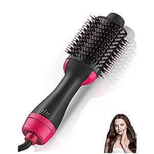 Nurifi Hair Dryer Brush Blow Dryer Brush in One, Hair Dryer and Styler Volumizer, 4 in 1 Hot Air Brush for Straightening, Curling, Drying, Salon, One Step Styling Tools (Pink)