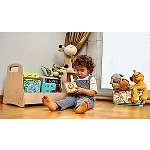 Montessori Freestanding Bookshelf | Storage Bookshelf | Easy Access Wooden Book Rack | Storage with Wooden Shelves for Your Kid's Books | Perfect Height for Kids (Medium)