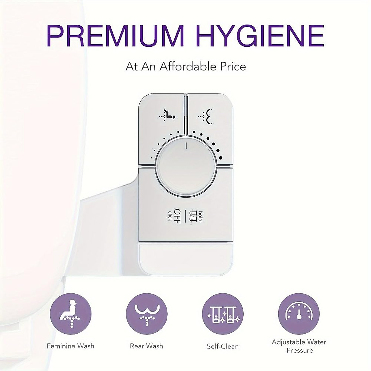 Generic Bidet Attachment for Toilet - Ultra-Slim Self Cleaning Fresh Cold Water Sprayer Bidets for Existing Toilets Seat with Dual Nozzle for Feminine and Posterior Wash, 24062212