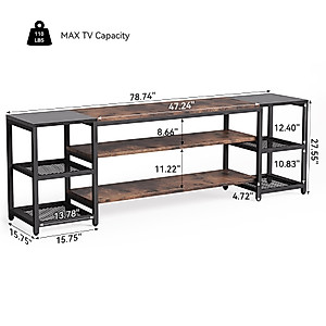 LITTLE TREE 78 Inch TV Stand for Living Room, Entertainment Center for TVs up to 85 Inches, Media Console for Bedroom, Farmhouse Television Stands with Storage, Modern Wood TV Console