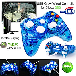 LUXMO PREMIUM Wired Xbox 360 Controller,USB xbox360 Wired Controller Gaming Controller Gamepad Joystick for Microsoft Xbox 360,Xbox 360 Slim,PC Windows（Windows 10/8.1/8/7）