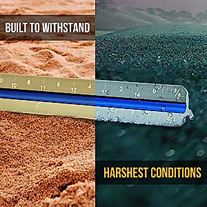 Stylo Aluminum Architect Scale Ruler 12" Laser Etched Triangle Drafting Ruler with Color - Coded Grooves for Blueprint, Drafting and Drawing - Imperial Architectural Scale Ruler for Blueprints
