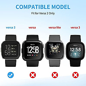 QIBOX Charger Compatible with Fitbit Versa 2 (Not for Versa/Versa Lite), 2-Pack Replacement USB Charging Cable Dock Stand for Versa 2 Health & Fitness Smartwatch, 3Ft Sturdy Power Cord