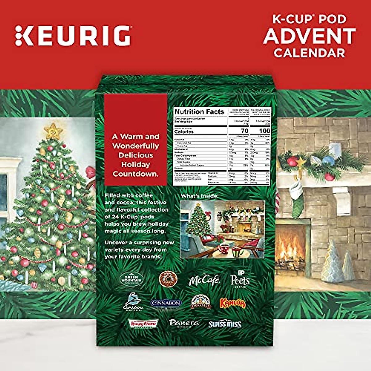 Keurig Advent Calendar Variety Pack, Single Serve K-Cup Pods, 24 Count