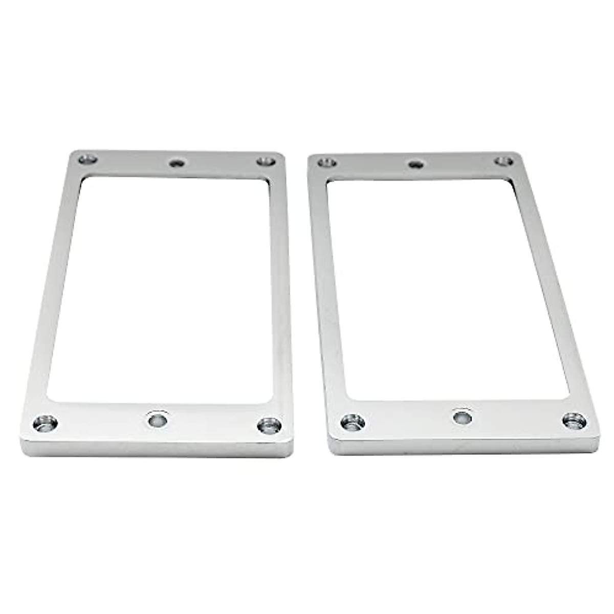 MusiclilyMetal Flat Humbucker Pickup Mounting Ring Set Humbucker Pickup Frame Replacement for Electric Guitar, Chrome (Pack of 2)