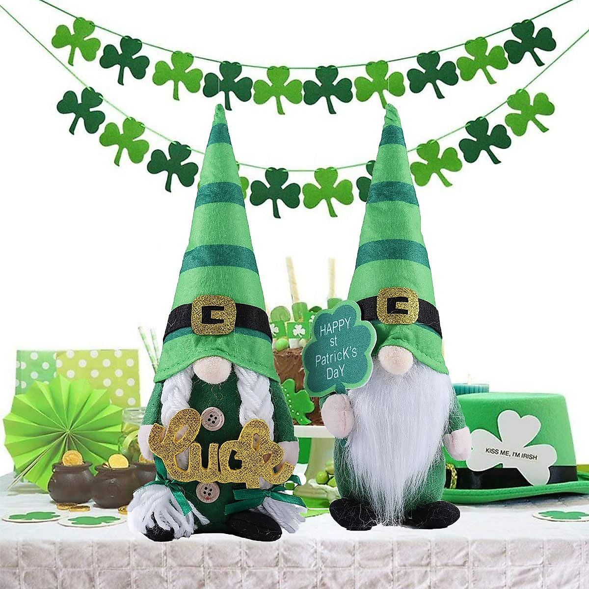 MEUPEHO St Patricks Day Gnomes Plush Cute Mr and Mrs Scandinavian Tomte Doll St Patricks Day Gifts for St Patricks Day Decor