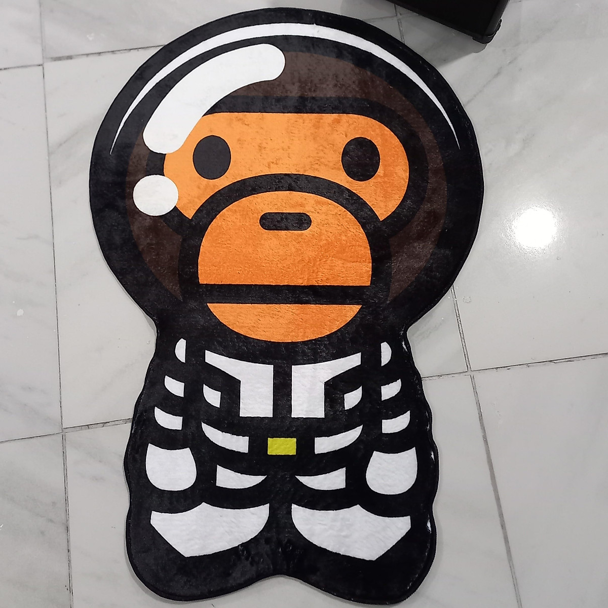 Rugendary Astronaut Bape Rug Hypebeast Room Decor Cute Baby Monkey Rug Irregular Shaped Rug Machine Washable Non-Slip Carpet for Baby Room (Ultra Soft Quality, 1.3x2 ft.)