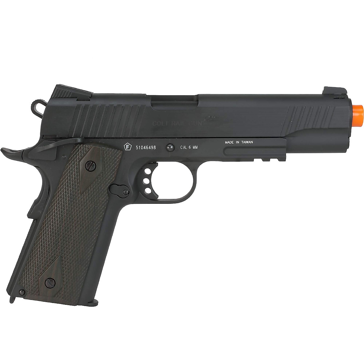 Colt 1911 CO2 Full Metal Airsoft Pistol with Adjustable Hop-Up and Blowback, 380-390 FPS, Black