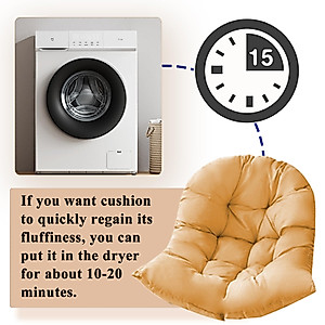 Samtiny Thickened Hammock Swing Chair Cushion, Hanging Basket Seat Cushion Pillow, Soft Hanging Egg Chair Back Cushions Pads, for Indoor and Outdoor Garden Offices - Thickened Version