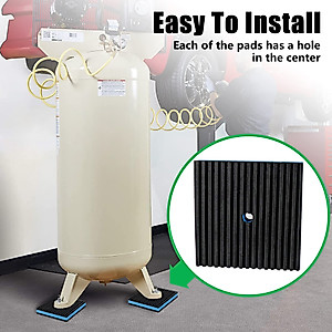 Forestchill Anti Vibration Pads, 4" × 4" × 7/8" Heavy Duty Ribbed Rubber Anti Vibration Isolation Pads with EVA Center Layer for Air Compressor, Air Conditioner Unit, HVAC, Treadmill