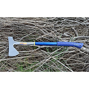 ESTWING Camper's Axe - 26" Wood Splitting Tool with All Steel Construction & Shock Reduction Grip - E45A