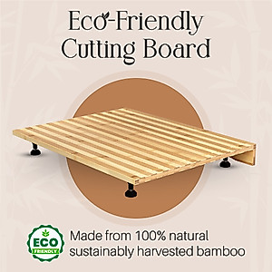Umiboo Bamboo Wooden Gas Stove Top Covers and Cutting Board - Adjustable Legs for RV or Small Kitchen