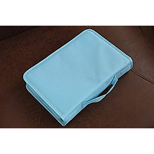 2 Corinthians 5:17 Butterfly Bible Cover for Women, Zippered, with Handle, Canvas, Aqua, Large