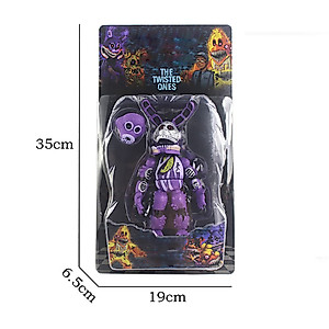 YLEAFUN Five Night Game Pizzeria Simulator, Action Figure Toy 6.5-Inch, Animatronics [Nightmare Foxy/Bonnie/Fazbear/Chica]