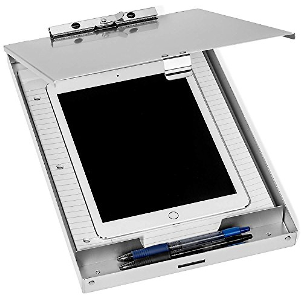 Blue Summit Supplies Aluminum Storage Clipboard, 1 Compartment, Clip for Letter Paper, Great for Office, Jobsite or Classroom