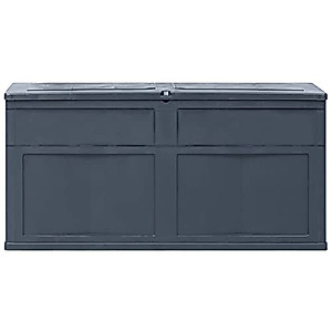 Festnight Patio Storage Box Outdoor Deck Box Garden Storage for Patio Furniture, Garden Tools and Pool Toys 84.5 gal Black