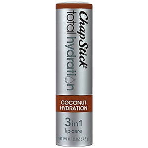 ChapStick Total Hydration 3-in-1 Lip Balm, Coconut Hydration, 0.12 Ounce (Pack of 3)