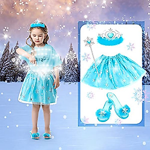 HAMSILY Princess Dress Up Shoes Set for Toddler Jewelry Boutique Kit, 3 Themes of Unicorn Mermaid Ice Princess Costumes Set, Pretend Play Gifts for Little Girls Aged 3-6 Years Old