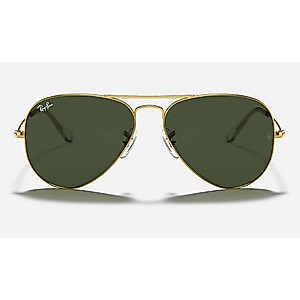 Ray-Ban RB3025 AVIATOR LARGE METAL 001 62M Gold/Gray Green Sunglasses For Men For Women + BUNDLE with Designer iWear Eyewear Kit