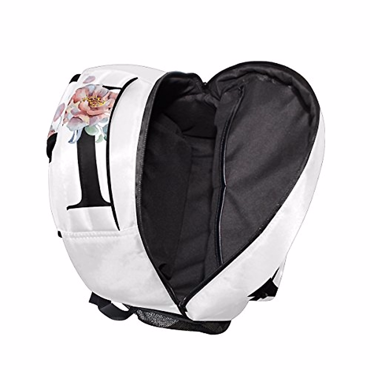 TropicalLife Letter M with Flower Backpacks Bookbag Shoulder Backpack Hiking Travel Daypack Casual Bags