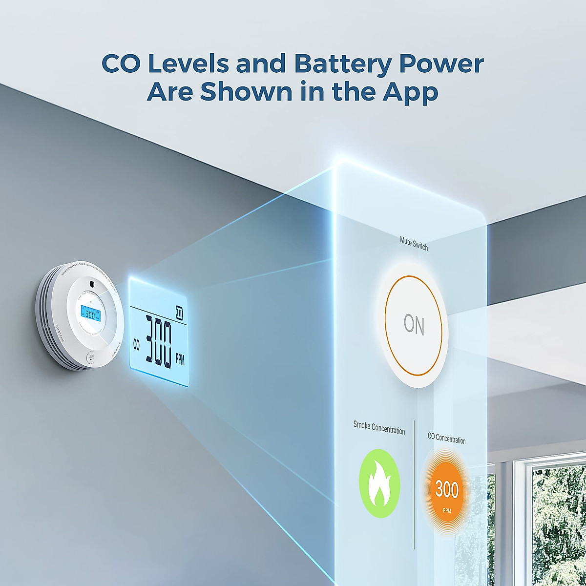 AEGISLINK Wi-Fi Combination Smoke and Carbon Monoxide Detector Compatible with TuyaSmart & Smart Life App, SC-WF240, 3 Pack