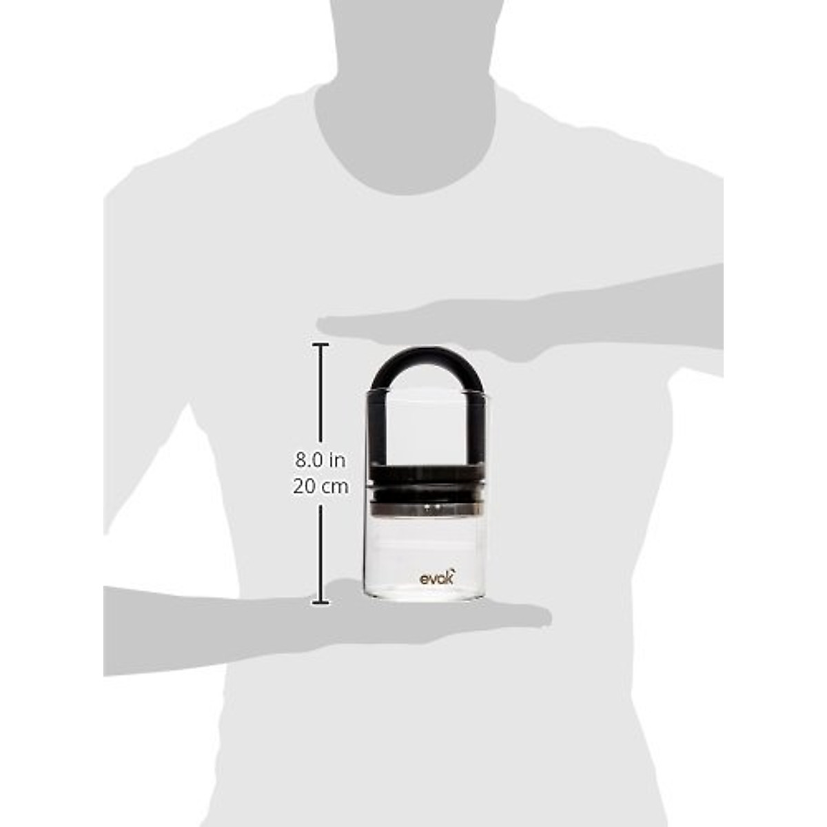 Prepara Evak Classic Glass Food Storage, 24 Ounce, Black