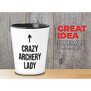 Archery Shot Glass 1.5oz - Archery Lady B - Funny Gift For Archery Coach Athlete Hunt Target Shot Trainer Arrow Bow Sport