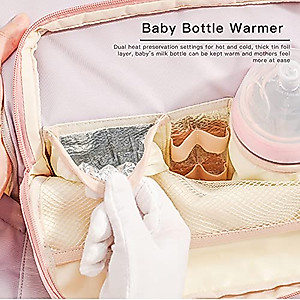 HaloVa Diaper Bag, Baby Daddy Mommy Travel Backpack with Wet Cloth, Tissues, Bottle Pockets, with Stroller Straps