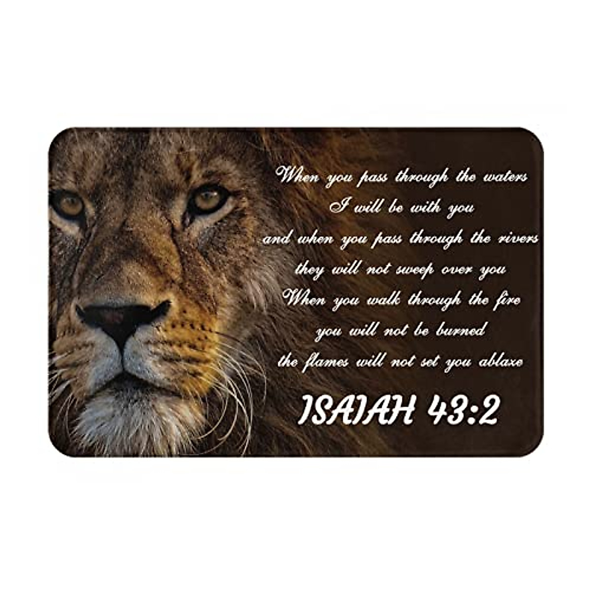 Vivacite Prayer Mat Christian Gifts for Women Men Faith Religious Spiritual Gifts for Women Prayer Rug with Bible Verse Christian Decor Area Rug for Pray and Meditaion Scripture Isaiah 43:2, 24"X16"