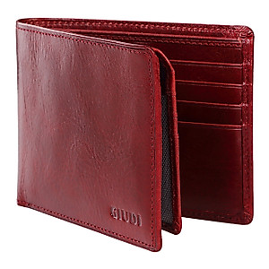 Giudi Deluxe Comfortable Bifold Men’s Wallet Made in Italy – 12 Business Credit Card Holder – ID Window - Soft Touch Genuine Cow Leather - Excellent Gift in Attractive Packaging