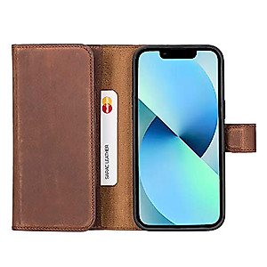 iPhone 14 Pro Leather Case, iPhone 14 Pro 6.1" Tri-fold Wallet, Magnetic Detachable iPhone 14 Pro Cover, Apple iPhone 14 Pro Card Holder
