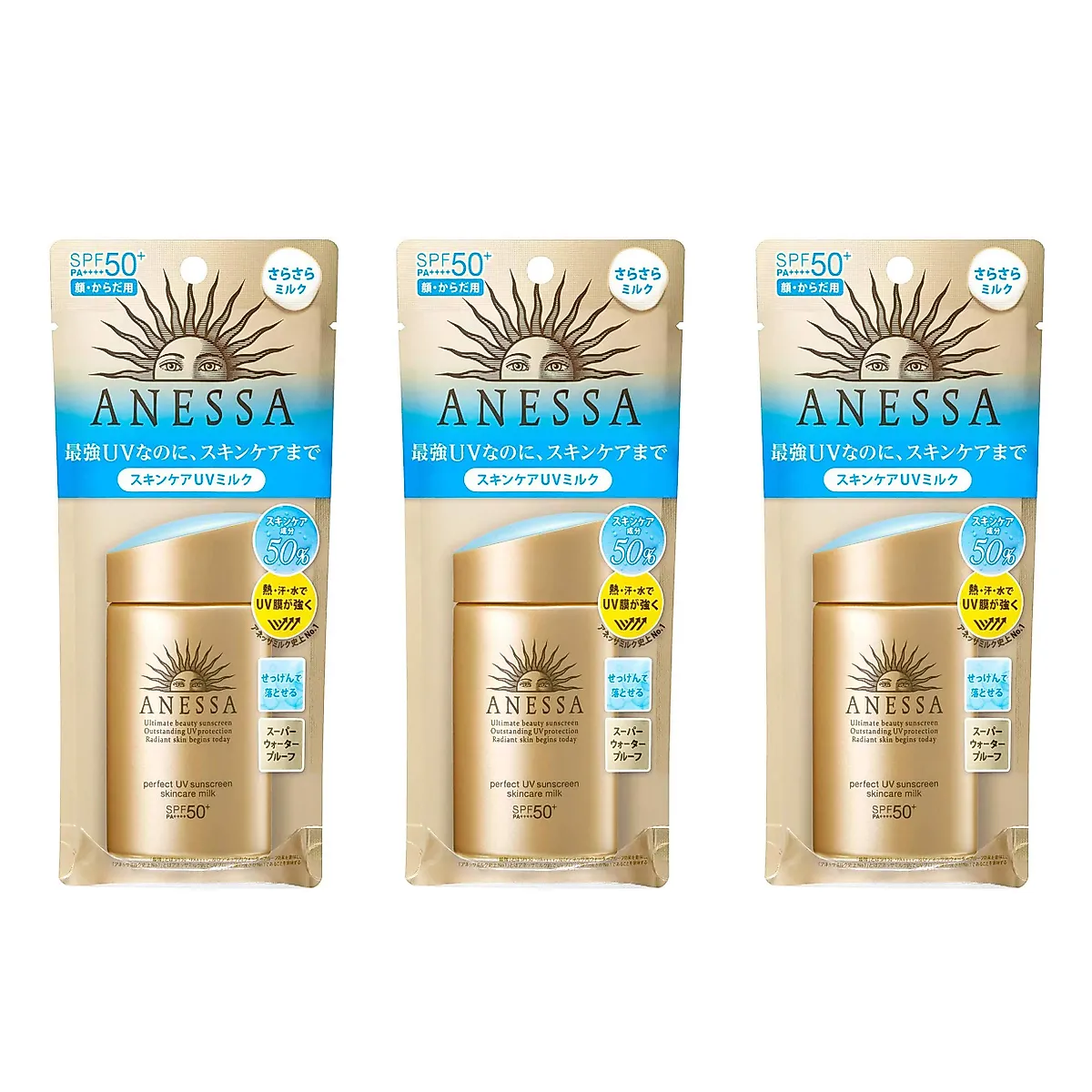 ANESSA Perfect UV Sunscreen Skincare Milk A SPF50+ PA++++ 60ml (3pc set)