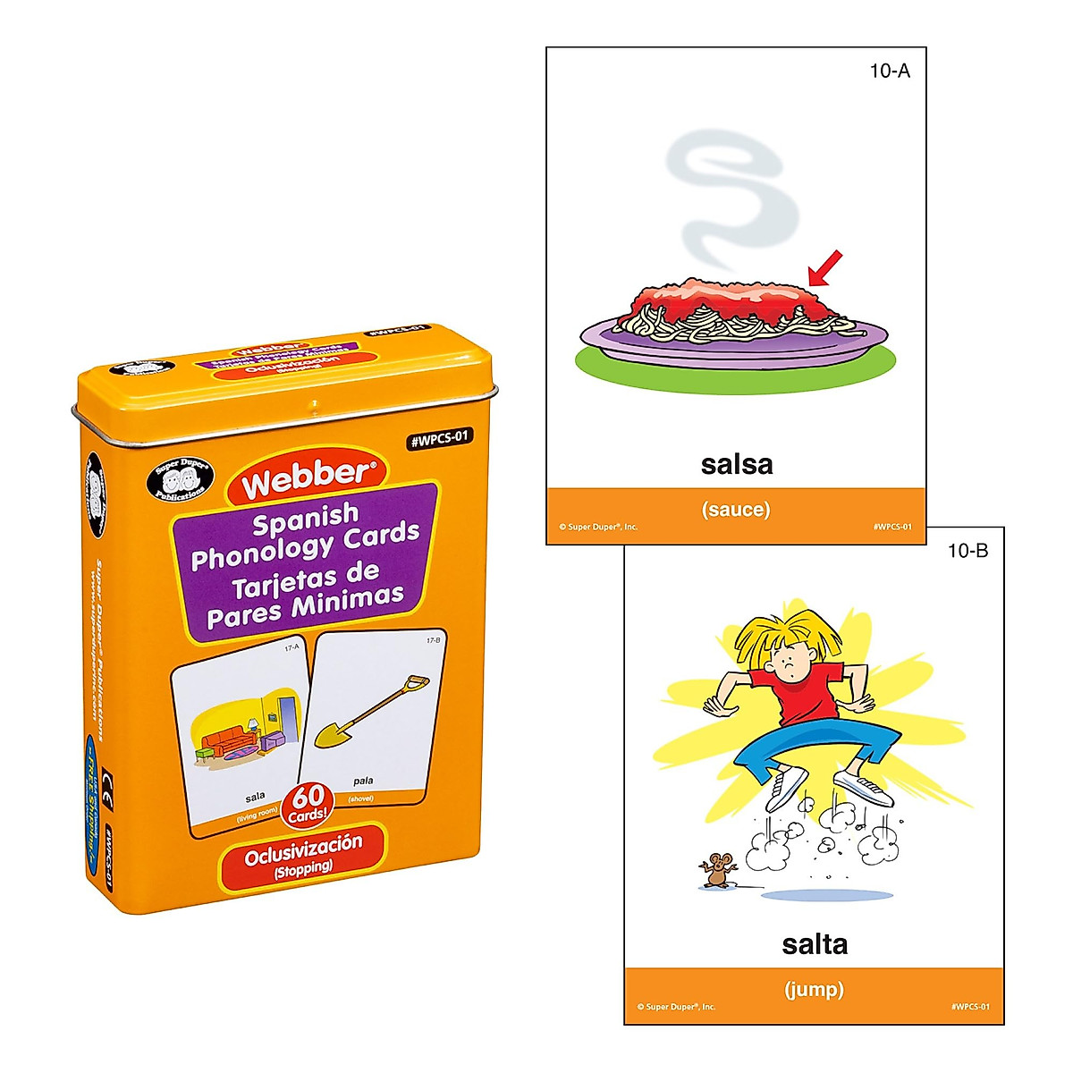 Super Duper Publications | Webber® Spanish Phonology Flash Cards (8 Total Fun Decks) | Educational Resource for Children