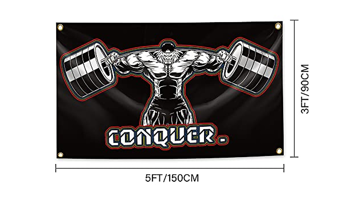 Home Gym Flags 3X5FT Decorate & Motivate Your Fitness Space