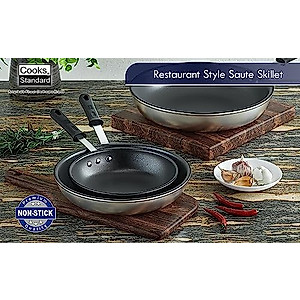 Cooks Standard Professional Aluminum Nonstick Restaurant Fry Pan 10-Inch, Durable Heavy Duty Skillet Pan, Woks,Metalic