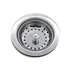 Basket Strainer 4 Inch Kitchen Sink Steel Drain with ABS Base and Removable Strainer Assembly, For American Standard Kitchen Sink With 3-1/2 Inch Drain Hole
