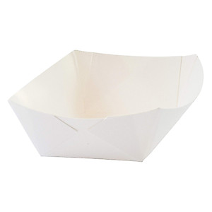 JA Kitchens Mini White Paper Food Tray - 250 Pieces 1/4 Pound Tray