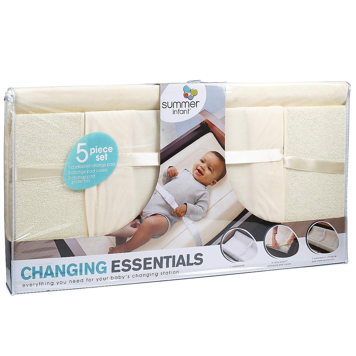 Summer Infant 5 Piece Changing Essentials Set - Ecru