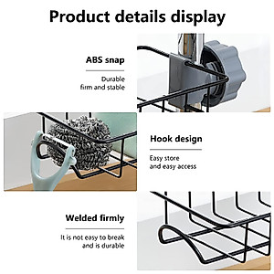 Fourmor Kitchen Faucet Sponge Holder Sink Caddy Organizer Over Faucet Hanging -Dishwashing, Brush Drying Rustproof Durable Brush Sink