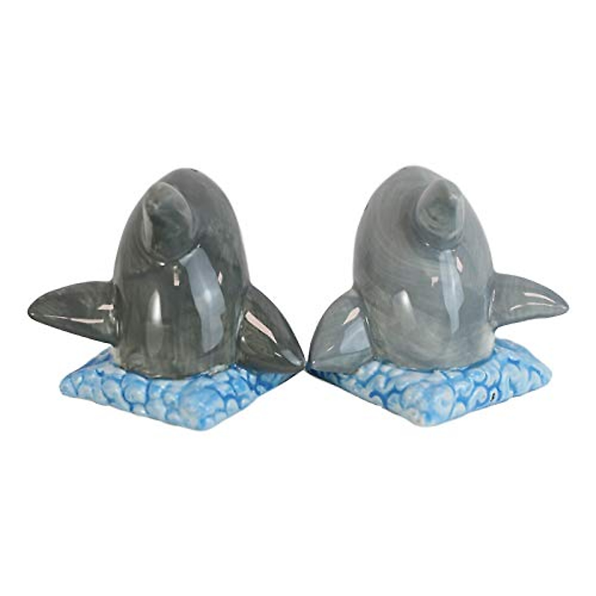"Home Décor Accents" Ceramic Nautical Ocean Great White Sharks Salt And Pepper Shakers Figurine Set - Home Accents 33-kl1-9039