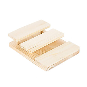 TANG SONG 1 PCS 3- Layers Stepped Wooden Glasses Holder Sunglass Organize Display Stand Blind Box Doll Display for Office Desk Home Decor Gifts
