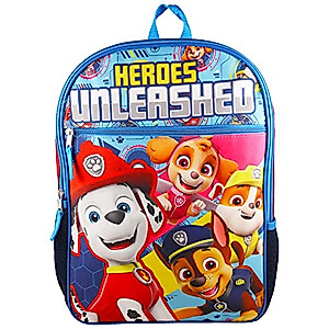 Viacom Paw Patrol Backpack for Kids - School Supplies Bundle with 16" Paw Patrol Backpack Plus Stickers, Water Bottle, Paint Poster, and More (Paw Patrol Travel Bag)