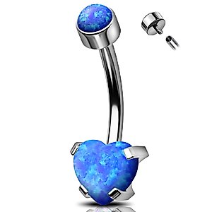 Jewseen G23 Titanium Belly Button Rings 14G Belly Rings Belly Piercing Jewelry Heart Navel Rings Navel Piercing Jewelry Belly Barbell Body Piercing Jewelry for Women Men