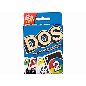Mattel Games DOS Family Card Game, From the Makers of UNO, with 108 Cards, Makes a Great Game for 7 Year Olds and Up