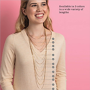 KEZEF 925 Sterling Silver Necklace for Women | Thin 0.7mm 18k Gold plated, Rose Gold chain for women, Silver chain necklace jewelry | cadena de plata 925 para hombre mujer